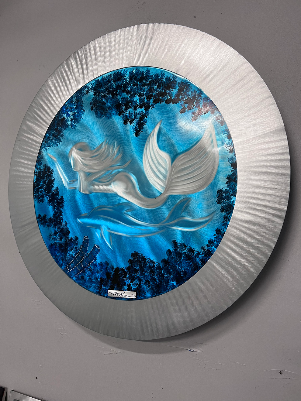 Deep Sea Mermaid Circle FRAMED – Pete Koza Metal Art