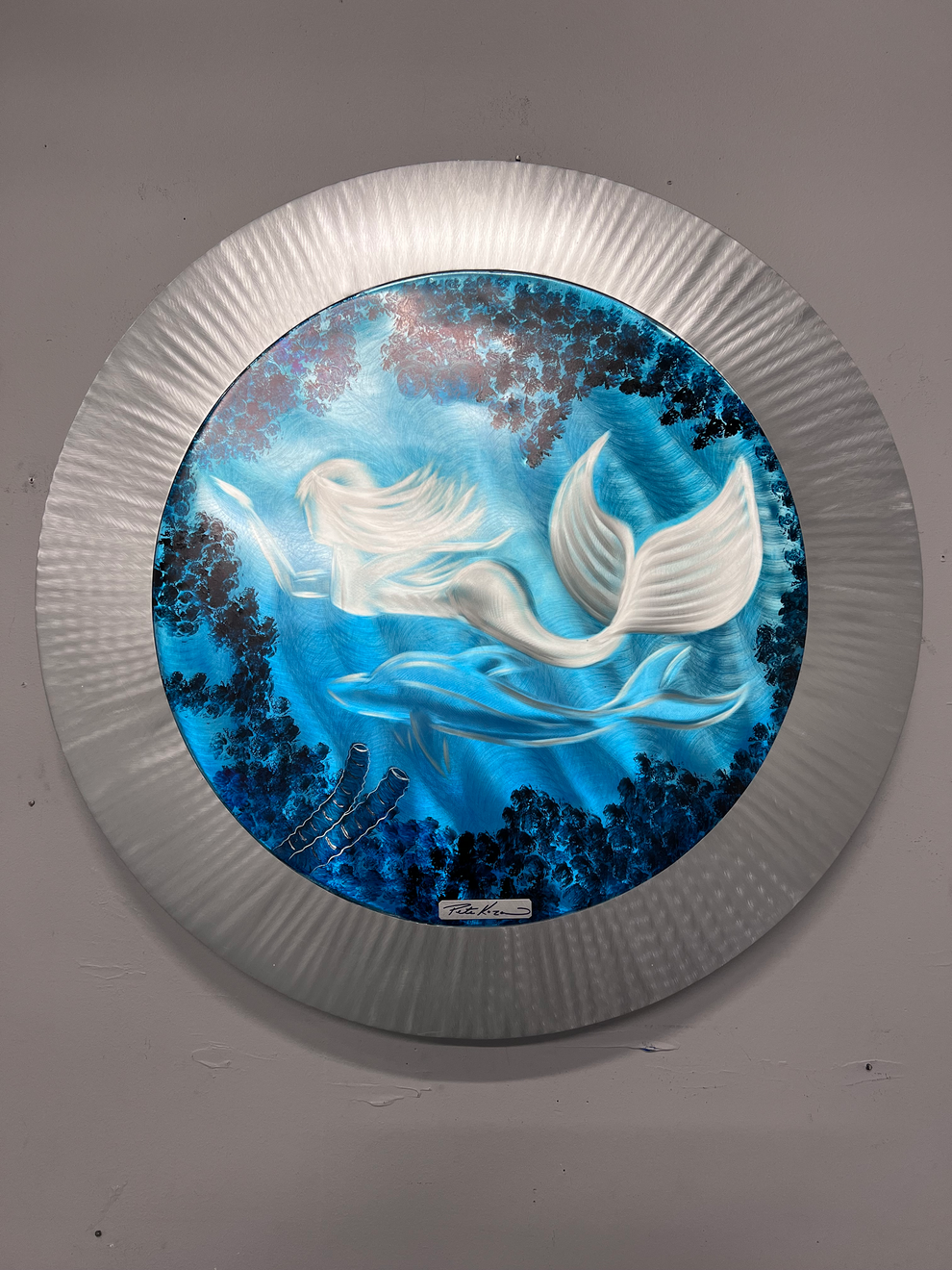 Deep Sea Mermaid Circle FRAMED – Pete Koza Metal Art